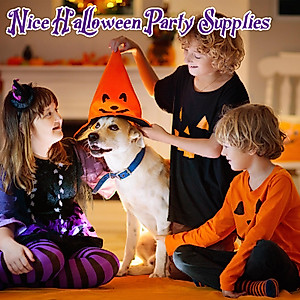 Amylove 12 Pcs 84 Inch Plastic Halloween Tablecloth Round Waterproof Disposable Orange Purple Table Cloth Tabletop Halloween Decorative Table Cover for Halloween Parties Decorations