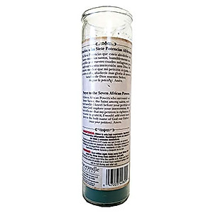 Seven African Powers (Siete Potencias Africanas) Green Devotional Candle