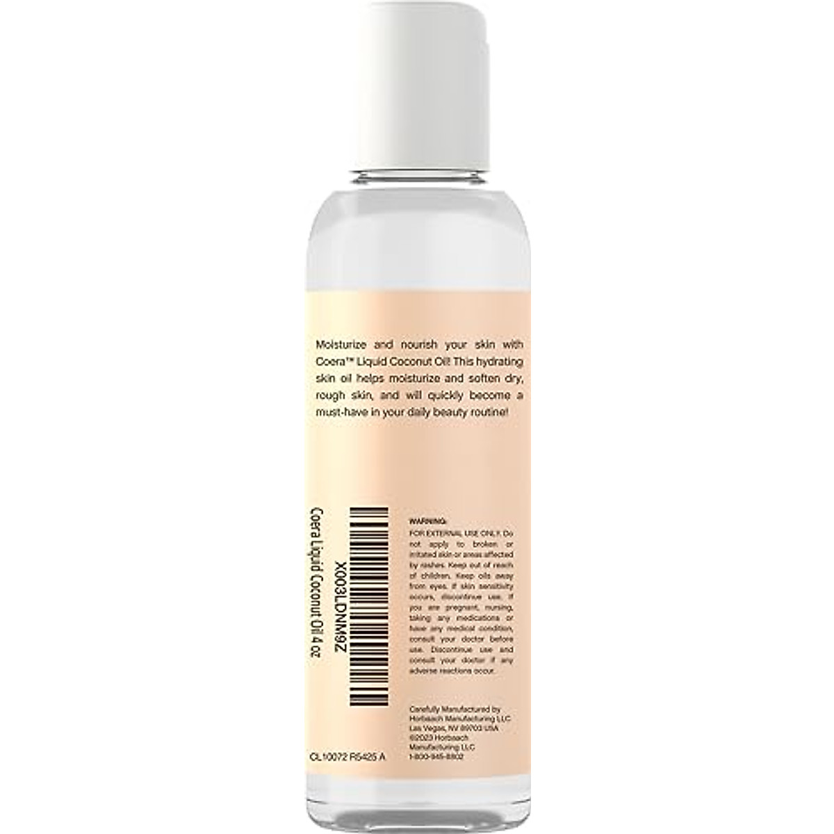 Horbäach Fractionated Coconut Oil | 4 fl oz | Liquid Moisturizing Oil for Skin | Free of Parabens, SLS & Fragrances | Coera
