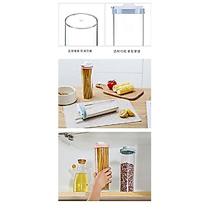 AARPIK Kitchen Storage boxCreative Storage jar Sealed Storage Noodle Kitchen Hanging Noodle Storage Box Round Pasta Storage Bucket Blue
