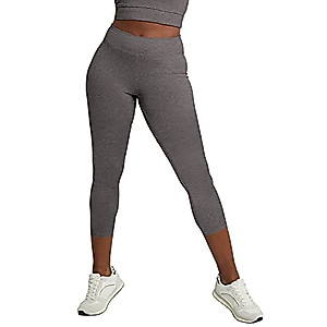Hanes Women's Stretch Jersey Capri, Charcoal Heather, Small