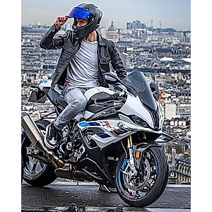 IRON JIA'S Motorcycle Shoes, Men Streetbike Casual Motorcycle Riding Boots Waterproof Anti-Slip Breathable Ankle Support Protective Gear Power Sport Footwear Black