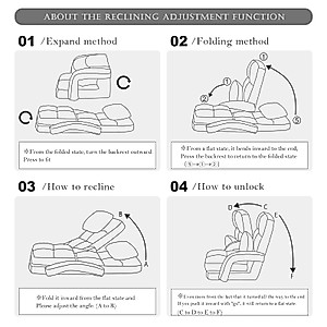 FLOGUOR Indoor Chaise Lounge Sofa Floor Chair with Back Support for Adults Folding Lazy Sofa with Armrests and Pillow Gaming Chairs 8808CO