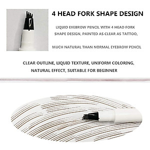 Waterproof Eyebrow Pen Microblading Eyebrow Pen Makeup with a Micro-Fork Tip Liquid Eyebrow Pencil (2#Brown)