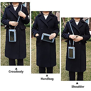 PORT&LOTUS Small Crossbody Bags for Women RFID Blocking Touch Screen Phone Bag Handbags for Women Cell Phone Purse Wallet Ladies Small Women's Clutch PU Leather Shoulder Bags Card Holder Black 2