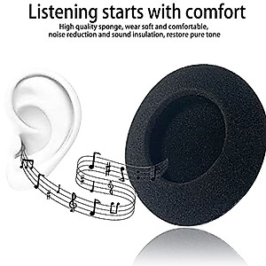 [10 Packs] Foam Ear Cushion Cover,2.3inch/60mm Foam Earpads Ear Pad Cushion Cover,Universal Replacement Durable Lightweight Black Windshield Headphones Noise Prevention Ear Cap Ear Pad Cover Black