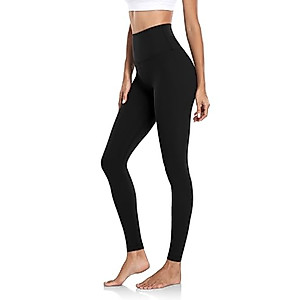 HeyNuts Extra Long High Waisted Leggings for Tall Women, Tummy Control Workout Yoga Pants Compression Leggings 31'' Black M(8/10)