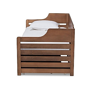 BOWERY HILL Transitional Wood Expandable Twin Size to King Size Daybed in Brown