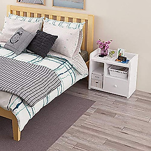 Solid Wood Nightstand Wooden with 2 Storage Drawers and Handles Bedroom Living Room End Table Side Table for Living Room Bedroom Office Nightstand Lamps for Bedroom