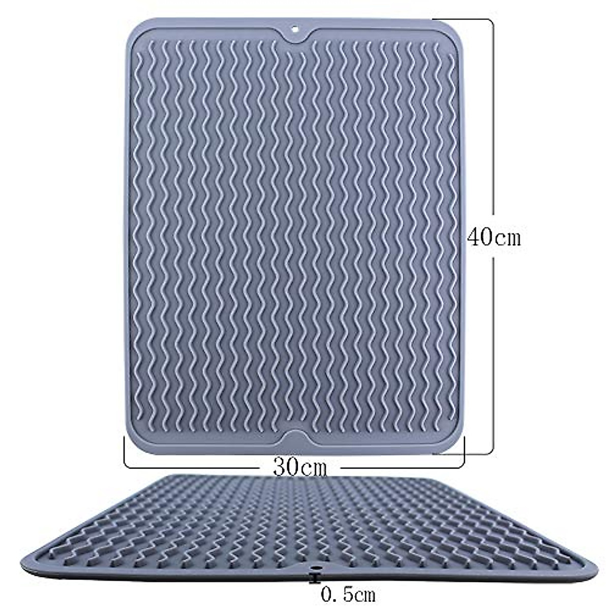 Silicone Dish Drying Mat 3PCS for Easy Clean,Heat-resistant,Eco-riendly,Multiple Usage.For Kitchen Counter or Sink,Table Insulation and Microwave Oven Oil Drainage