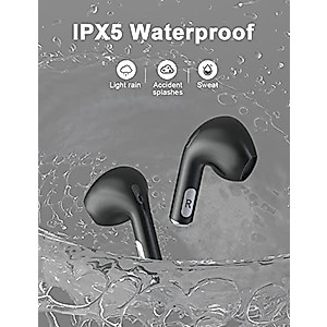 Myinnov Wireless Earbuds, Bluetooth 5.3 Ear Buds Touch Control with in-Ear Built-in Microphone Deed Bass Headphones,Premium Stereo Earphones IPX6 Waterproof Headset for Sport (Black)
