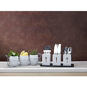 Towle Living 3-Piece Ceramic Caddy with Wood Tray