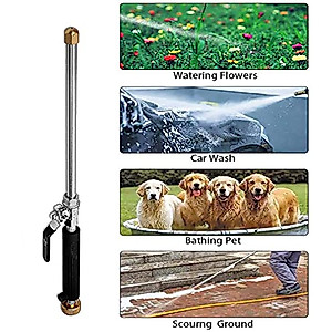 Raddile High Pressure Power Washer Hose Nozzle Hydro Jet Cleaning Tool, Garden Sprayer Wand and Adjustable Nozzle, Gutter Cleaner, Car Pet Window Cleaning Tool (black)