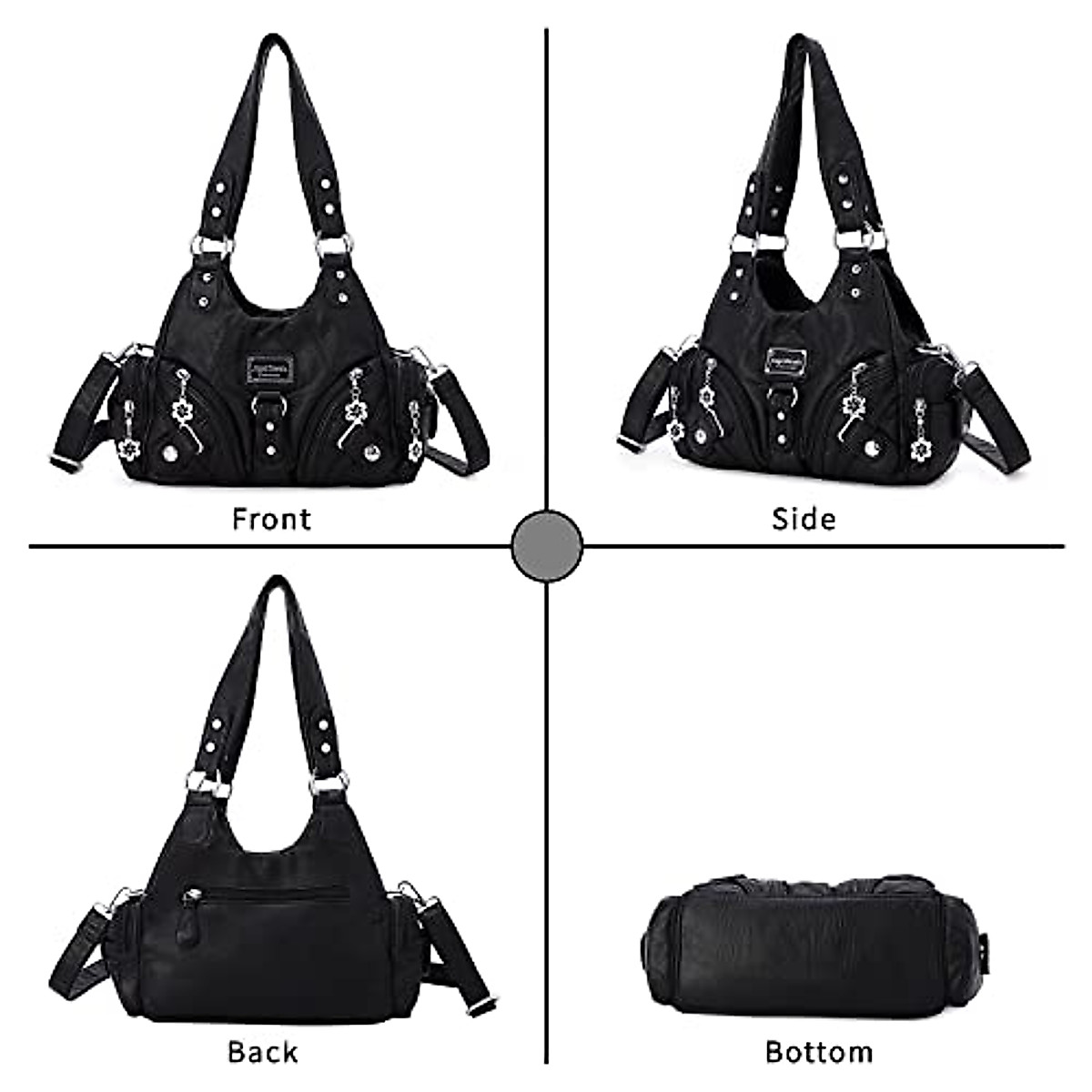 Angel Kiss Small Hobo Bags for Women Multi Pockets Purses Long Strap Handbags Adjustable Shoulder Bags for Everdayuse