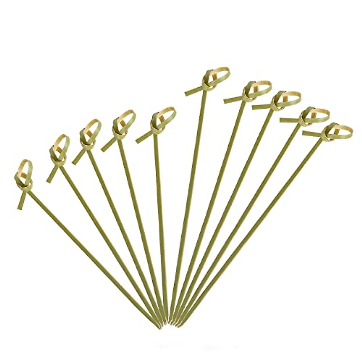 Minisland 200 Pcs Premium Bamboo Cocktail Toothpicks 4.7 and 6 Inch Long Knotted Skewers for Fruit Kabobs, Appetizers, Sandwiches, Drinks -MSL137