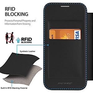 Algasan DUX DUCIS Strong Magnetic Wireless Charging Wallet Case for iPhone 15 Plus Compatible with Magsafe,360 ° Full Protection Flip Cover with Cards-Cash Slots Clear Back Cover Shell