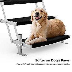 BougeRV RV Step Covers 3 Packs for Fold Up Curved Steps, 22 Inch Wrap Around Radius Stairs Rugs, Camper Carpets for Outside RV Accessories