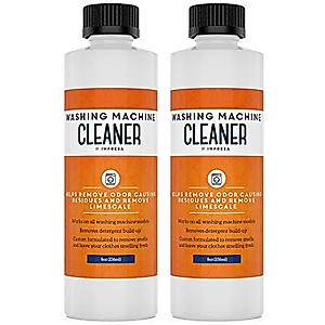 IMPRESA 2 Pack Washing Machine Cleaner for All Washers (Top Load, Front Load, HE and Non-HE) Compatible with Maytag, Whirlpool, Kenmore MADE IN USA - Four Uses