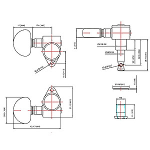 Guyker Guitar Machine Heads (3L + 3R Handed) – 1:21 Sealed Tuners Tuning Key Pegs with Big handle Replacement for Electric, Folk or Acoustic Guitars – Chrome, GK102C