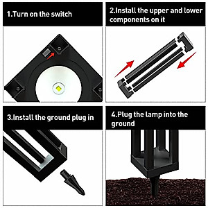 Solar Pathway Lights Outdoor Waterproof 19", 4 Pack Outdoor Floor Lamps Stainless Steel Decorative, Solar Path Lights for Walkway Pathway Yard Garden Patio Driveway