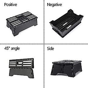 5 inch Portable Folding Step Stool(Black),Opens Easy in Indoor and Outdoor Universal,Durable Plastic Material Supports 300 lbs,Folding Ladder Storage for Kitchen,Toilet,Bathroom, Bedroom,Camping ect
