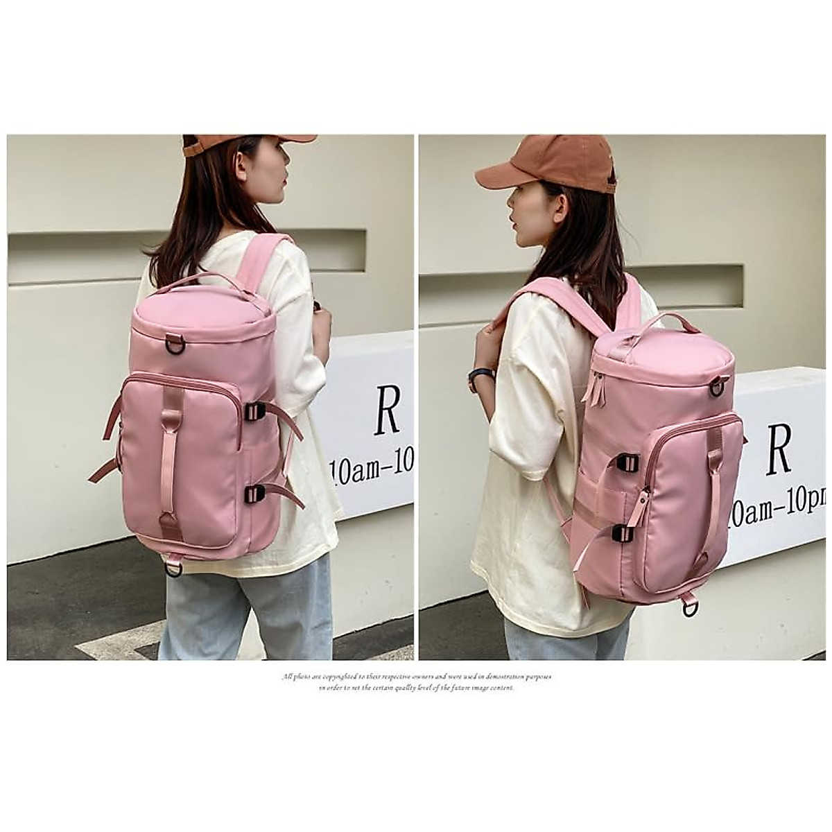 RESPEEDIME Unisex Travel Duffed Tote Bag Waterproof Fold-able And Expandable Backpack With Shoes Compartment Overnight Daypack For Swim Sports Gym Bag