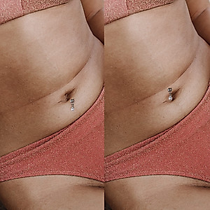 ZS 33Pcs Fake Belly Button Rings 8mm 10mm CZ with Eyelash Glue, Fake Eyebrow Rings Nose Lip Labret Studs Replacement Ball, Non-Piercing Body Jewelry Fake Skin Piercing (D)