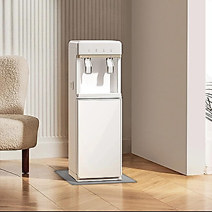 YEXEXINM Waterproof Water Cooler Dispenser Mat with Raised Edge for Foor Hardwood Floor and Countertop Protector, Non-Slip Water Dispenser Mat Heat Resistant, Easy to Clean, 24" x 16", Grey