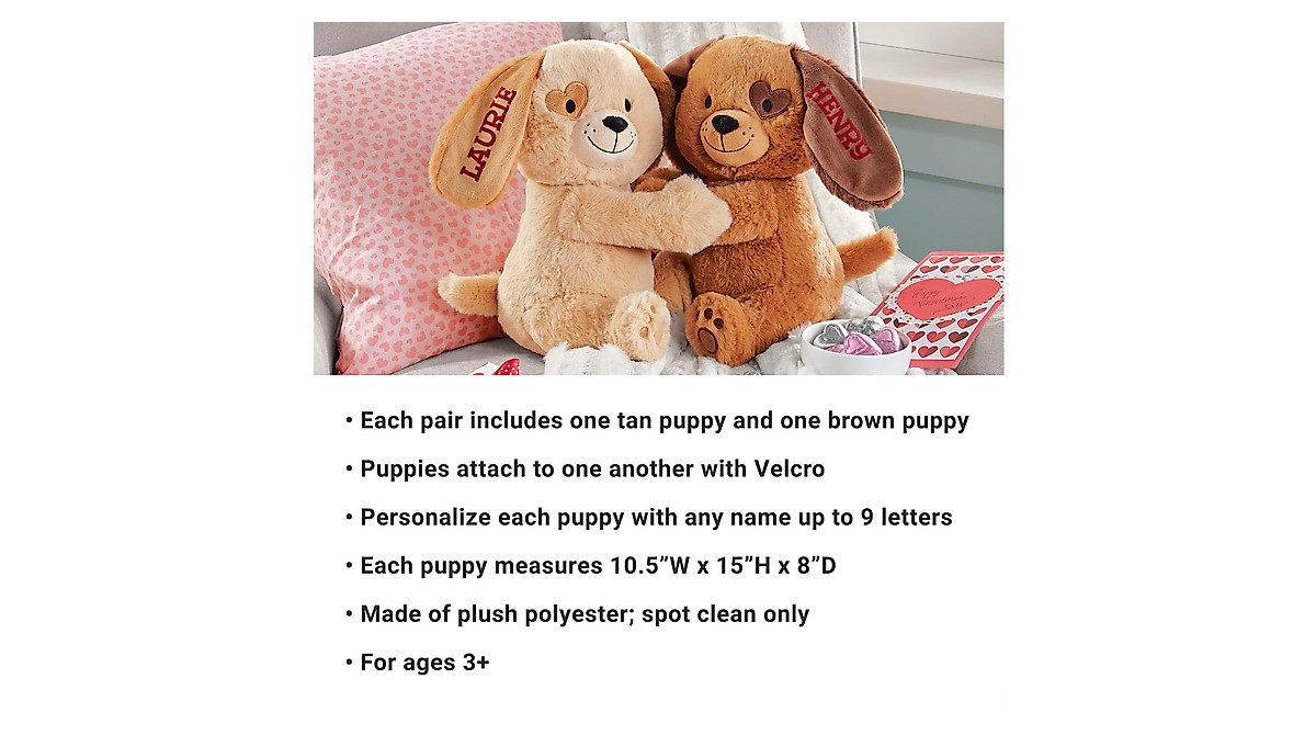 Personalized Hugging Puppies - Make Memories Dog Stuffed Animal Gift