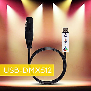 GIDERWEL USB to DMX Interface Adapter/Dongle,USB DMX512 Cable LED Controller Studio Computer PC Stage Lighting Controller Dimmer for Signal Conversion of Stage Light
