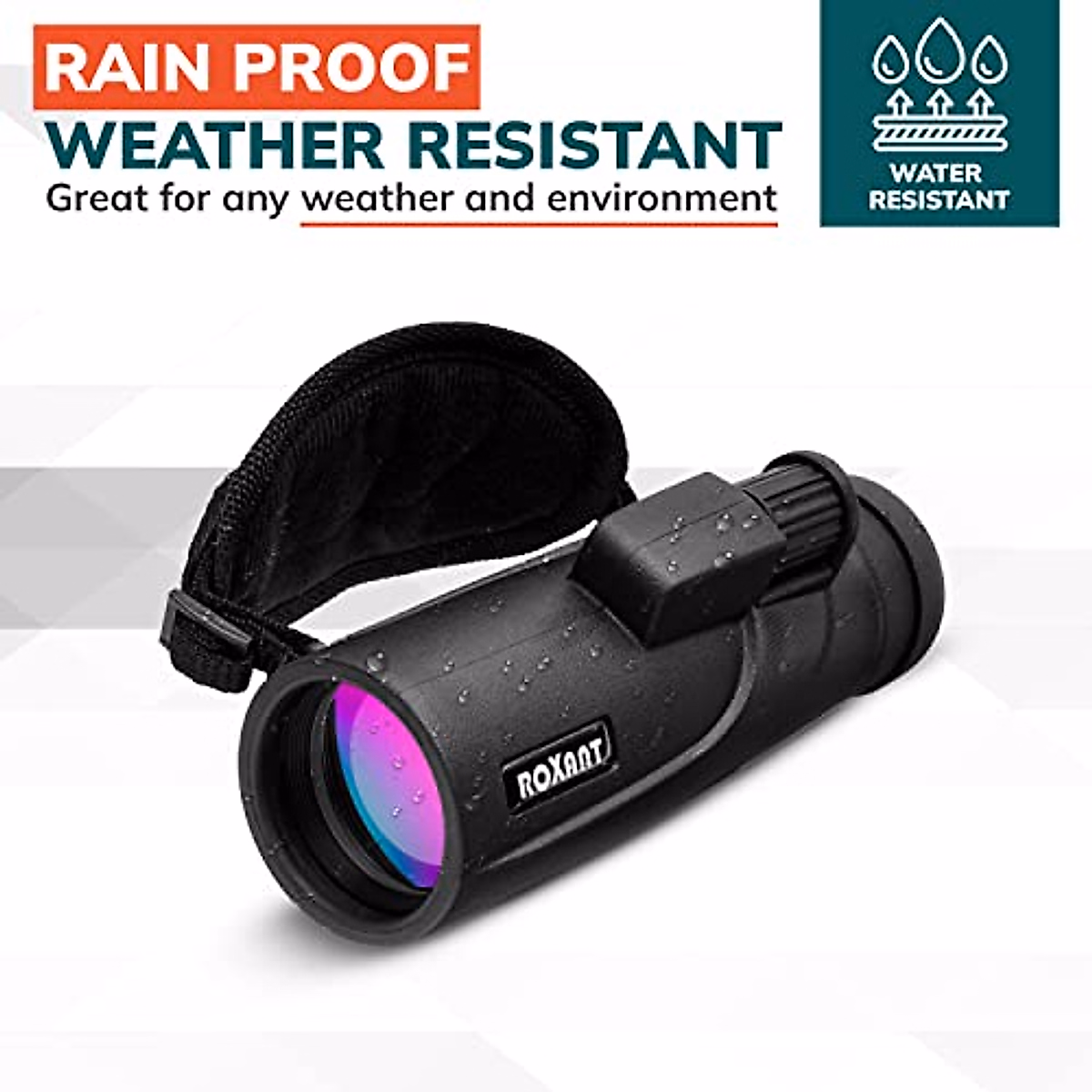 Roxant Falcon Monocular Telescope for Smartphone - 10x42 High Definition BAK4 Prism Focusing Scope - Monoculars for Adults - Includes Monocular, Phone Adapter, Mini Tripod, Case & Lens Cap