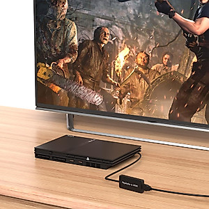 Y.D.F PS2 to HDMI Adapter PS2 HDMI Cable PS2 to HDMI Converter Support 4:3/16:9 Screen Aspect Ratio Switch. Works for PlayStation 1/ PlayStation 2 HD Link Cable PS1 HDMI Adapter PS2 HDMI Converter