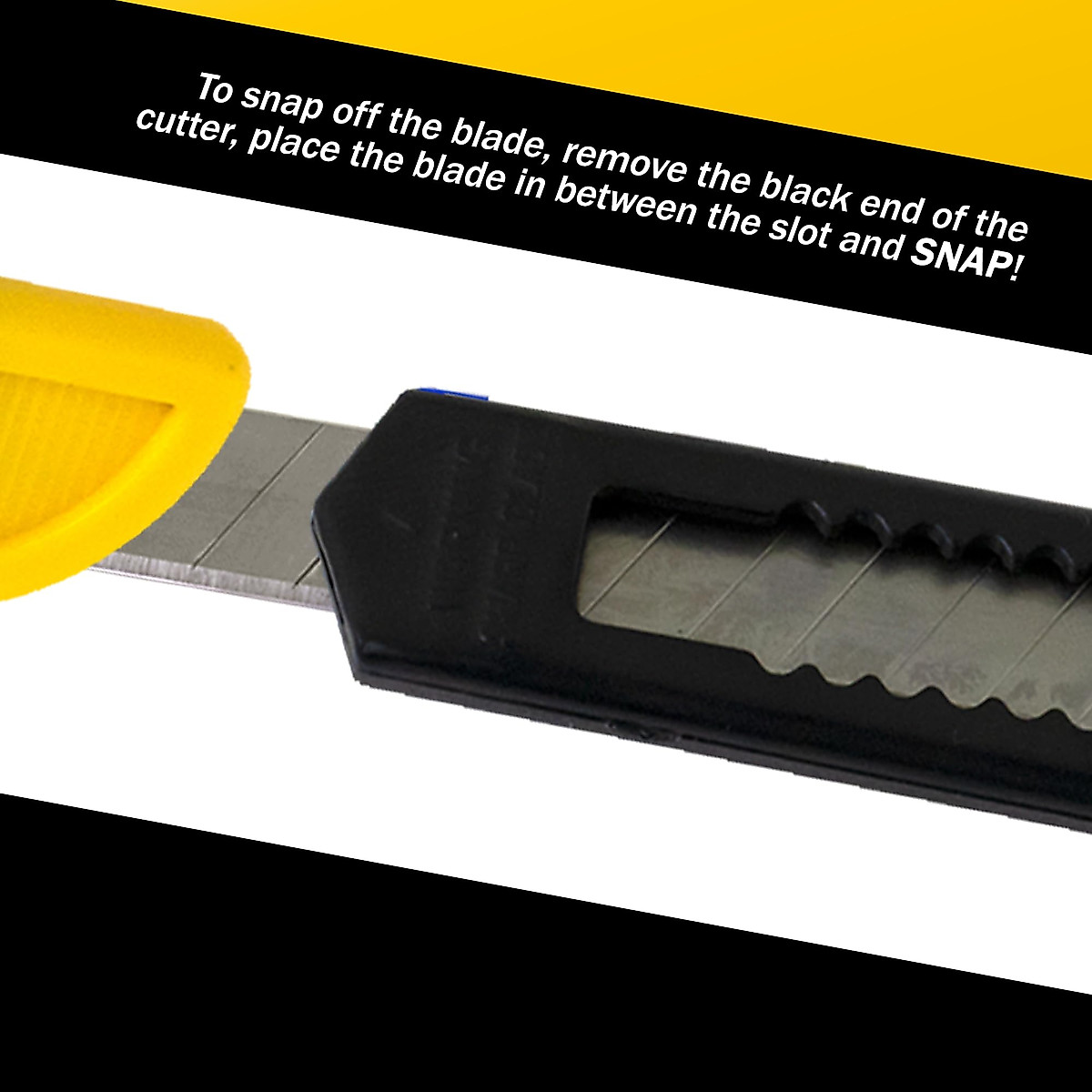 50 Bulk Small Safety Box Cutter Utility Knife Retractable Snap off Blade BLACK