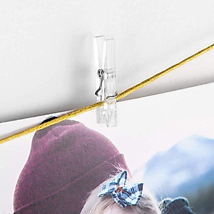 20Pcs Clear Plastic Clothes Pins,Clothes Line String Clips, Mini Clothes Pins, Photo Paper Peg Pins Craft Clips Laundry Storage and Organization Storage and Organization(2.5cm