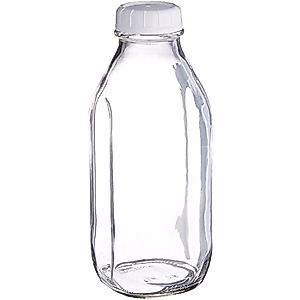 Libbey Glass Milk Bottle with Lid - 33.5 oz (Pack Of 6)