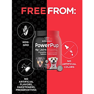 Horbäach Glucosamine for Dogs | 150 Chews | Hip and Joint Supplement for Dogs | Glucosamine, Chondroitin, MSM, Turmeric and More | Non-GMO & Gluten Free | by River & RULA