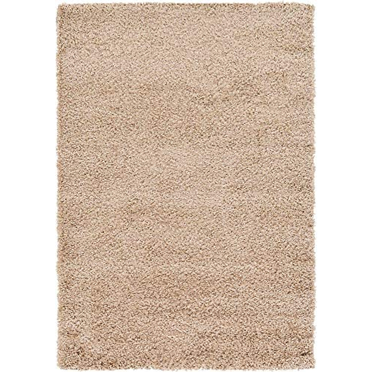 Unique Loom Solid Shag Collection Area Rug (4' 1" x 6' 1" Rectangle, Taupe)