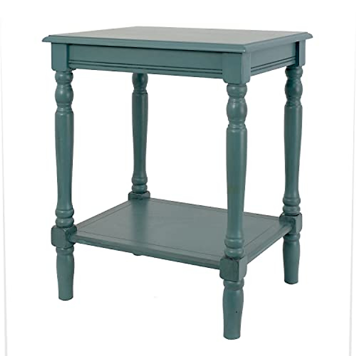 Decor Therapy Simplify Wood Accent Storage Shelf End Table, 24 x 19.5 x 15.75, Blue Gray