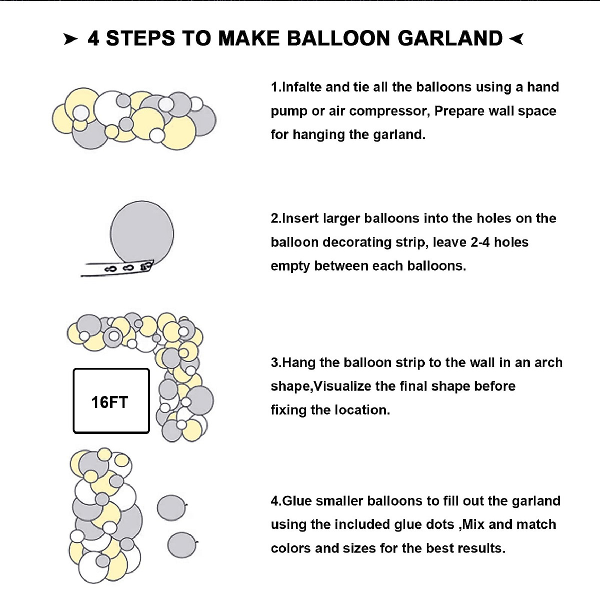 Blue and White Gold Balloons,100 pcs Blue White Gold Balloon Garland Arch Kit Metallic Chrome Gold Ballons with Macaroon Blue White Latex Balloons for Wedding Bridal Shower Baby Shower Decoration