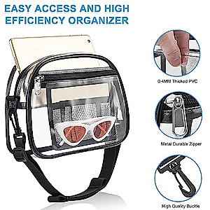 Busiuw Clear Bag Stadium Approved 12x12x6- Clear Purse for Women Clear Crossbody Bag for Concerts Sports Festivals with Front Pocket