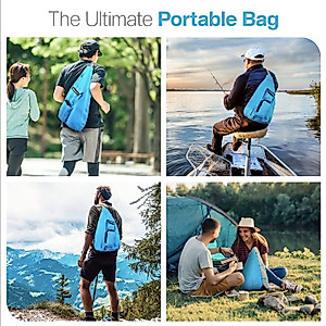 Fineday 21 Rope Sling Bag for Women and Men Sling Bags for Women Crossbody Backpack for Women & Men Sling Backpack Crossbody Bag Lightweight, Washable and Easy to Clean Hiking Bag, Bright Blue