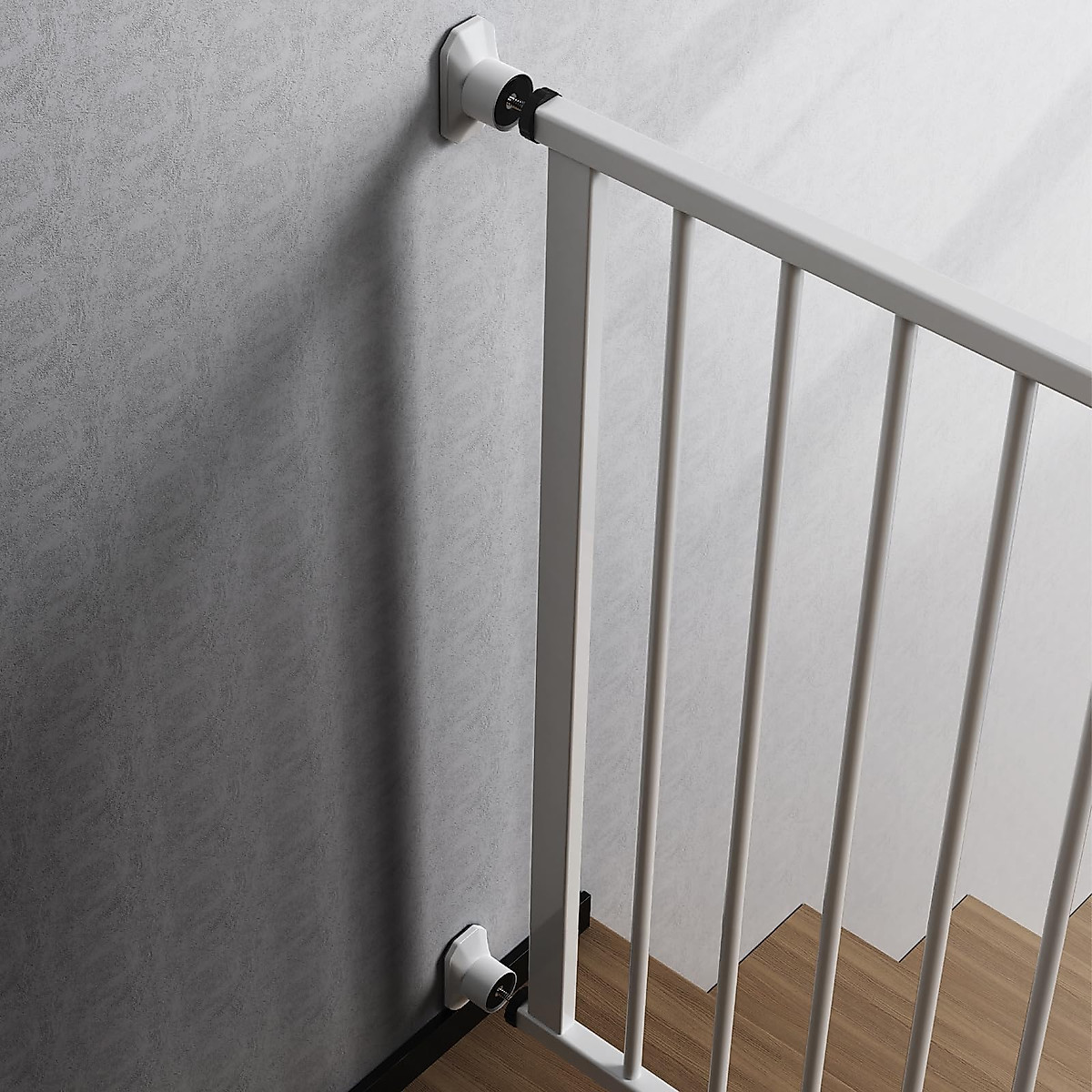 ICERO - Baby Gate Extender Wall Protector - Pressure Mounted Gates Extension Kit Extends 1.1-3.5 inches Child Safety Gates and Protect Walls & Doorways from Pet & Dog Gates - Work on Stairs,White