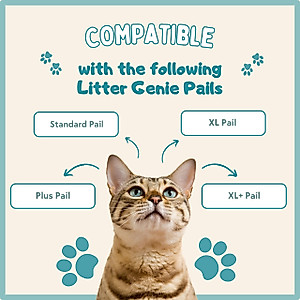 Modern Purr XL Strong Cat Litter Refill Bags, Non-Original Cartridge Compatible with Litter Genie XL, Litter Genie XL+, Litter Genie Standard & Litter Genie Plus Pails, Litter Refill (8 Pack)