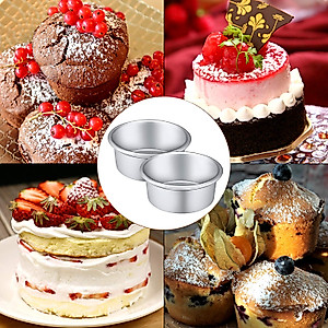 Nuenen 12 Pieces Round Cake Pans 4 Inch Aluminum Round Mold Smash Cake Baking Pans Cheesecake Pans for Home Party Baking Supplies