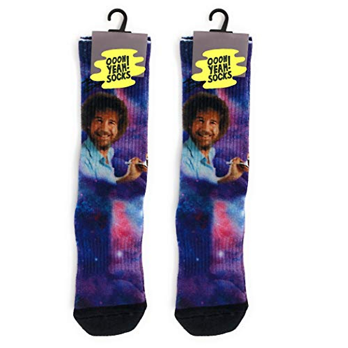 Oooh Yeah! Unisex Bob Ross Crew Cotton Athletic Socks