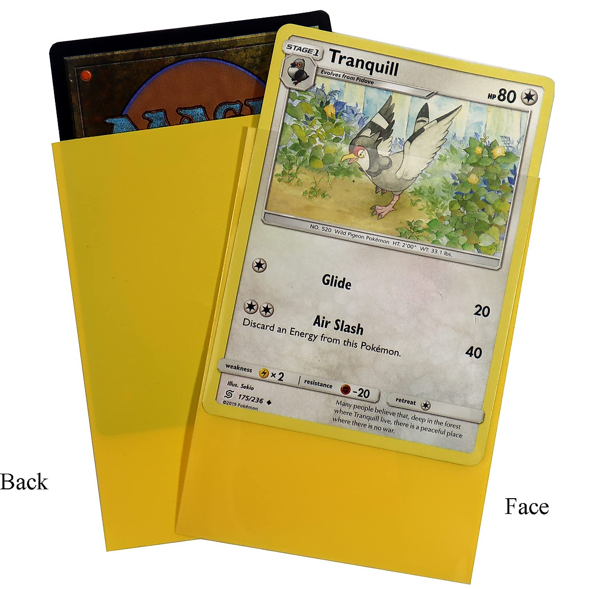 50PCS Outer Card Sleeves for Standard Size Cards Game Cards Idol Photos Protector (66x91mm) (Yellow)