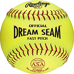 Rawlings | Official DREAM SEAM Fastpitch Softballs | 11" USA / ASA | Synthetic Cover C11RYSA | 12 Count