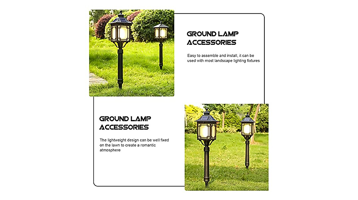 Durable Black Ground Spikes for Outdoor Lights - 20 Pcs