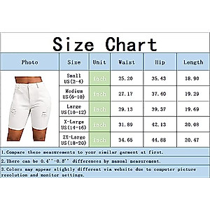 Jdkmera Women's Ripped Denim Shorts High Waisted Folded Hem Summer Casual Stretchy Short Jeans