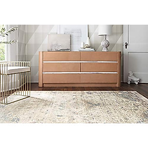 Loloi Revere Rug, Ivory & Blue 2'-6" x 10'-0" Area Rug – Traditional Accent Rugs for Living Room, Bedroom, Entryway & Hallway, No Shed High Traffic Area Home Decor Rug